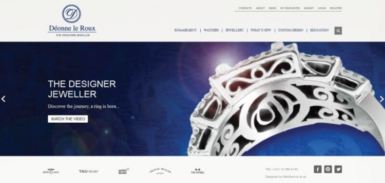 Deonne le Roux Jewellers - Web Design Company Pretoria and Cape Town ...