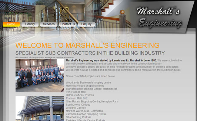 Marshell's Engineering - Web Design Company Pretoria and Cape Town | Web Devine - Since 2003